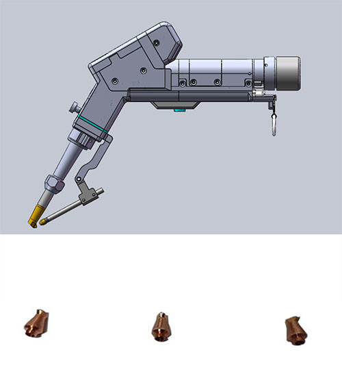 Copper Gas Welding Nozzle , Laser Head Nozzle For Laser Welding Head