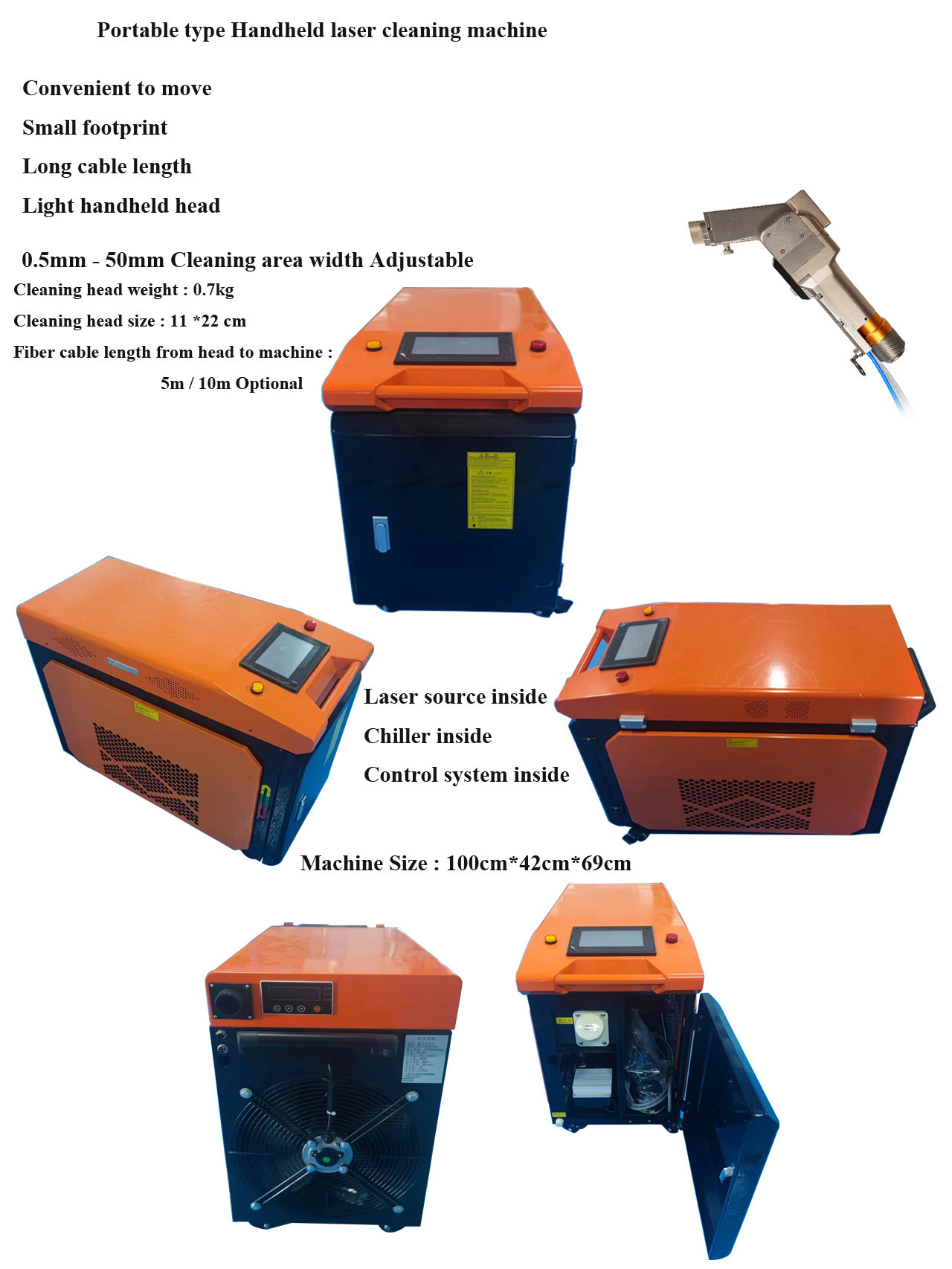 Mini Portable Laser Gun For Rust Removal 1500w Laser Power